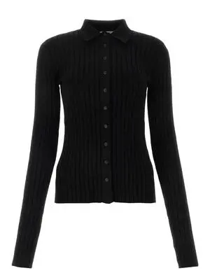 NENSI DOJAKA Nensi Dojaka Ribbed Knit Collared Cardigan