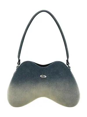 DIESEL® DIESEL Denim Double-D Shoulder Handbag Mini Light Blue