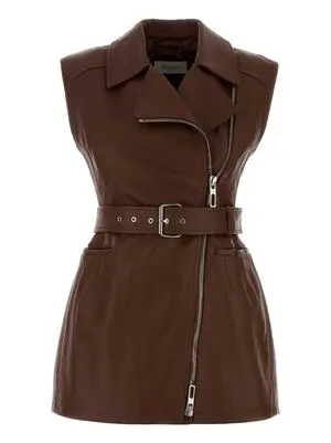 Sportmax Lamb Leather Vest - Brown