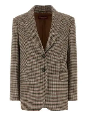 MM STUDIO Checked Wool Blazer With Notched Lapel - Multicoloured