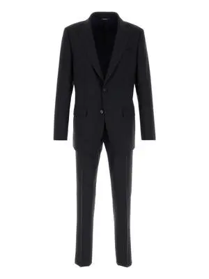 Dolce & Gabbana Midnight Stretch Wool Suit For - Blue
