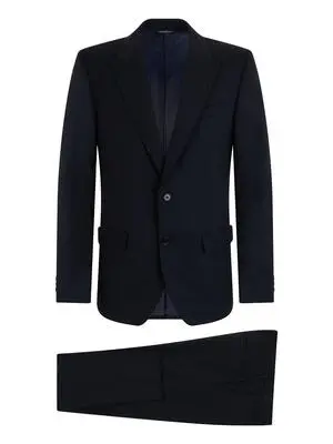 Dolce & Gabbana Midnight Stretch Wool Suit For - Blue