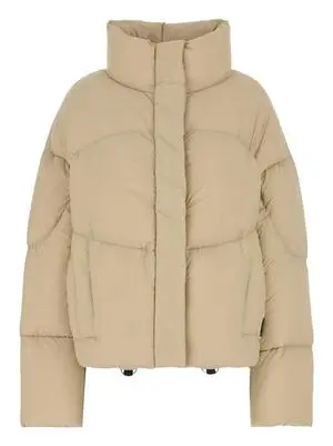 Bacon Down Puffer Vest With High Neck - Cream