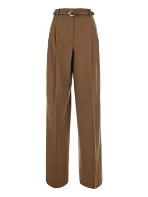 MAX MARA MAX MARA STUDIO High-Cut Wool-Blend Belted Pants