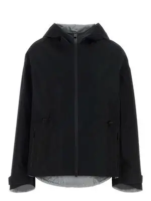 Herno Polyester Hooded Windbreaker Jacket - Black