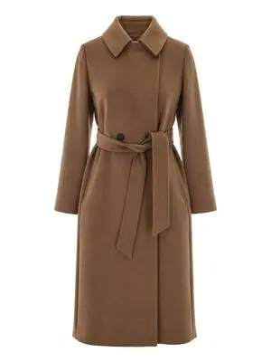 Max Mara MAX MARA Belted Wool Coat Cuoio