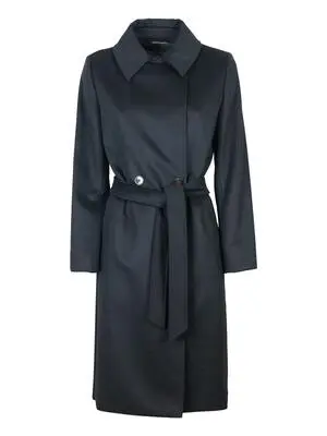 Max Mara Max Mara Studio Belted Wool Coat Nero