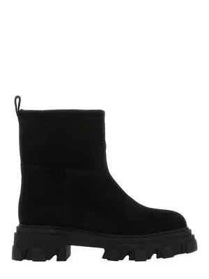 Gia Couture Suede Ankle Boots - Black