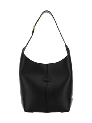 TOD`S Tod's Leather Bucket Handbag With Suede Lining - Black