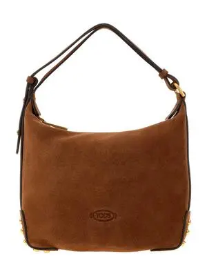 TOD`S Tod's Mini Suede Shoulder Handbag - Cacao