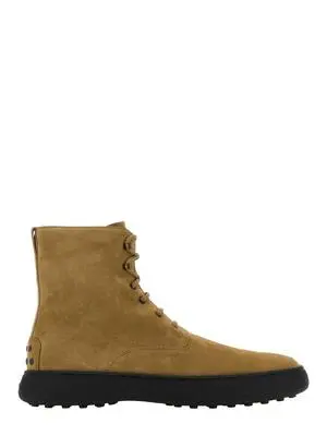 TOD`S Tod's Suede Lace-up Ankle Boots - Camel
