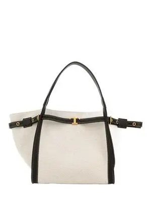 TOD`S Tod's Canvas Mini Shopping Handbag - White