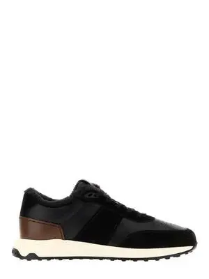 TOD`S Tod's Leather And Suede Sneakers With Shearling Lining - Black