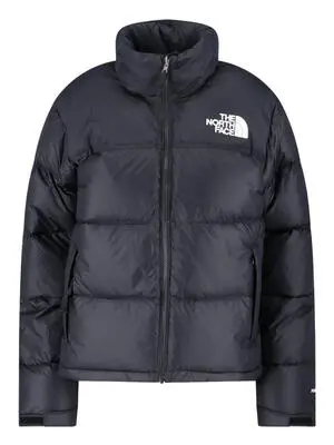 The North Face Padded Quilted Stand Collar Zip Up Jacket - Black