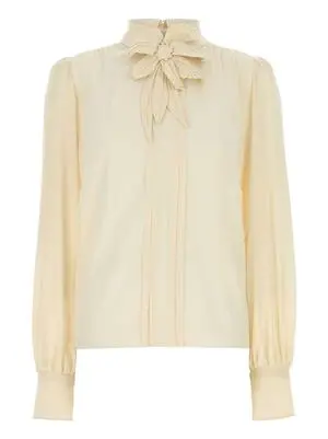 Valentino Garavani VALENTINO GARAVANI Silk Blouse With Bow Detail Yellow