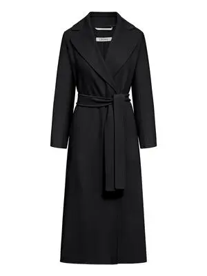 Max Mara S MAX MARA Wool Wrap Coat With Tie Belt Nero