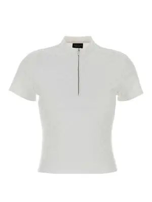 Gucci Gg Jacquard Zip Up Top - White