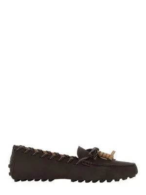 TOD`S Tod's Suede Loafers With Tie Fastening - Brown