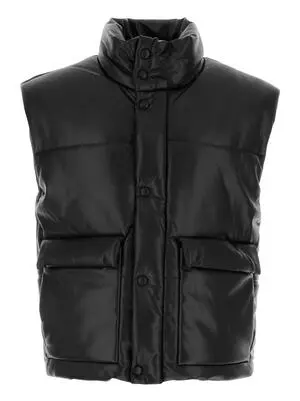 Nanushka Jovan Padded Synthetic Leather Vest - Black
