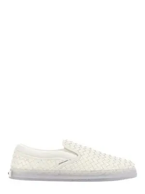 Bottega Veneta Serena Leather Slip-on Sneakers - White