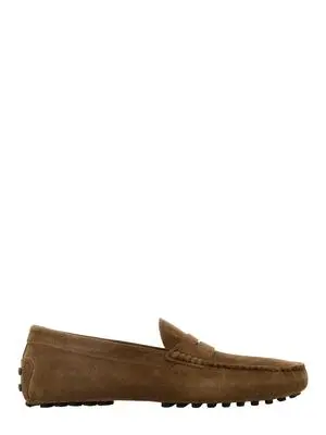 TOD`S Tod's Suede Loafers With Rubber Sole - Brown