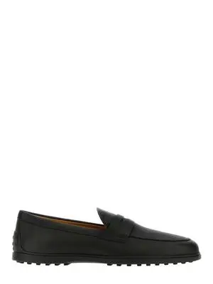 TOD`S Tod's Leather Loafers With Rubber Sole - Black