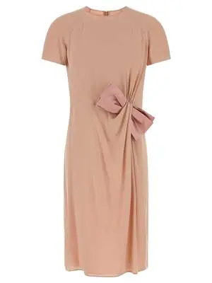 Valentino Garavani Silk Crepe Mini Dress With Bow Detail - Pink