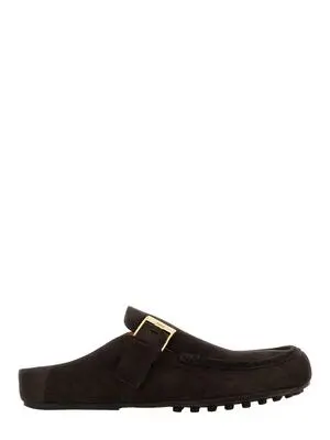 TOD'S Suede Slide Slippers - Brown