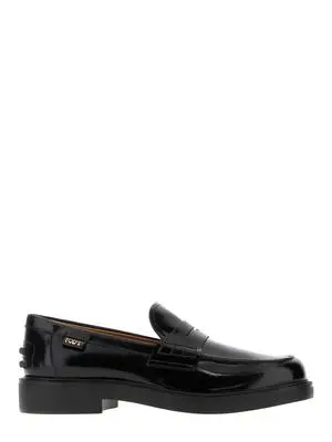 TOD`S Tod's Leather Loafers With Rubber Sole - Black