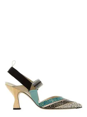 Fendi Leather Colibrì Pumps With 8.5 Cm Sculptural Heel - Multicoloured