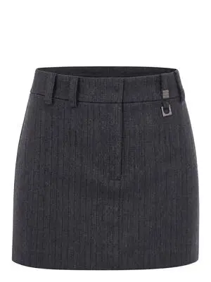Patrizia Pepe Mini Skirt - Herringbone Gray