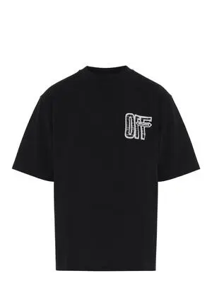 Off-White Graphic Oversized Cotton T-shirt - Black