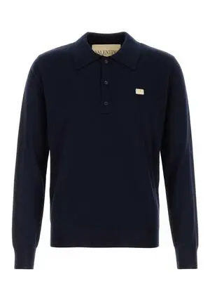 Valentino Garavani Virgin Wool Polo Shirt - Blue
