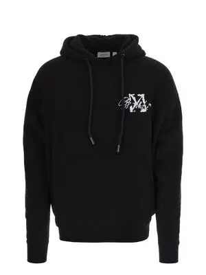 Off-White Graphic Cotton Hoodie - Black