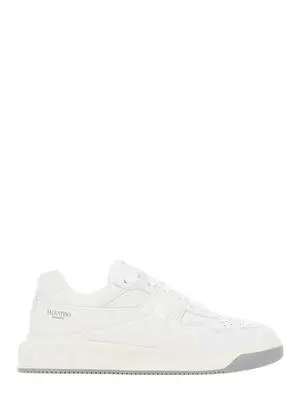Valentino Garavani VALENTINO One-Stud Nappa Leather Sneakers White