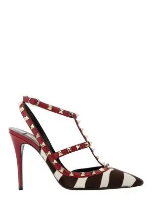 Valentino Garavani VALENTINO GARAVANI Studded Leather Pumps Animal Print
