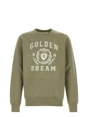 GOLDEN GOOSE Cotton Sweatshirt With Graphic Print - Green