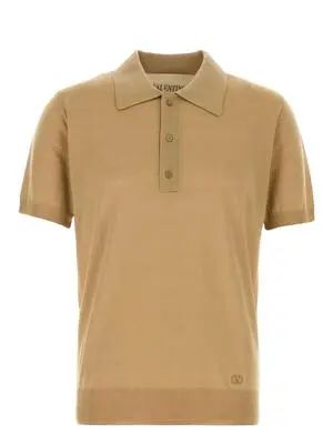 Valentino Garavani Wool Polo Shirt - Camel