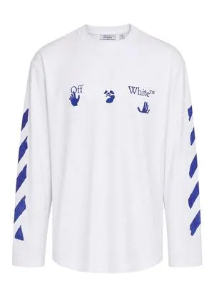Off-White Graphic Long-sleeve Cotton T-shirt - White