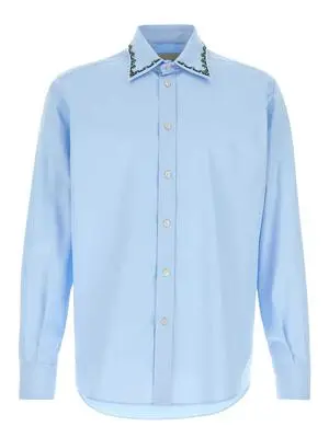 Valentino Garavani Poplin Shirt In Cotton - Light Blue