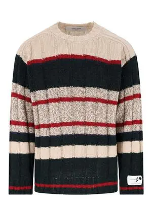 GOLDEN GOOSE Striped Crewneck Knit Sweater - Multicolor