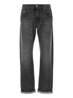 Dolce & Gabbana Straight Leg Denim Jeans - Black