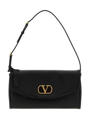 Valentino Garavani Devain Nappa Leather Shoulder Handbag - Black