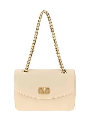 Valentino Garavani Djuna Leather Shoulder Handbag 25cm Width, 20cm Height, 7cm Depth - White