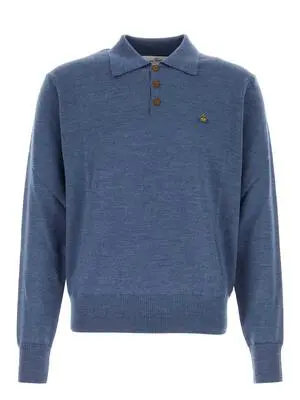 VIVIENNE WESTWOOD Wool Mark Polo Shirt - Light Blue