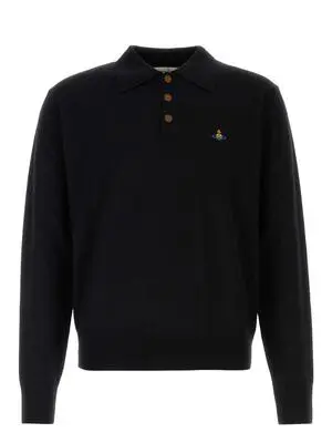 VIVIENNE WESTWOOD Mark Wool Polo Shirt - Black