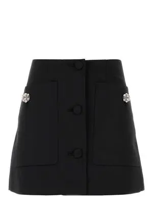 PRADA PRADA Wool Mini Skirt With Embellished Details