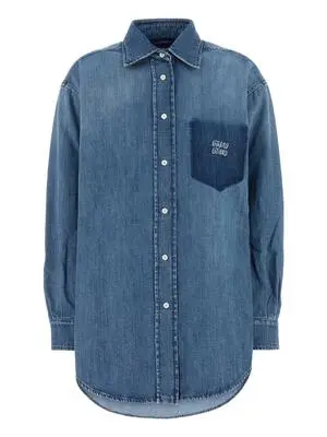 Miu Miu Oversized Denim Shirt - Blue