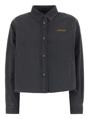 Miu Miu Dark Chambray Button-up Shirt - Grey