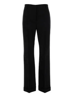 Prada Wool Gabardine Tailored Pants - Black